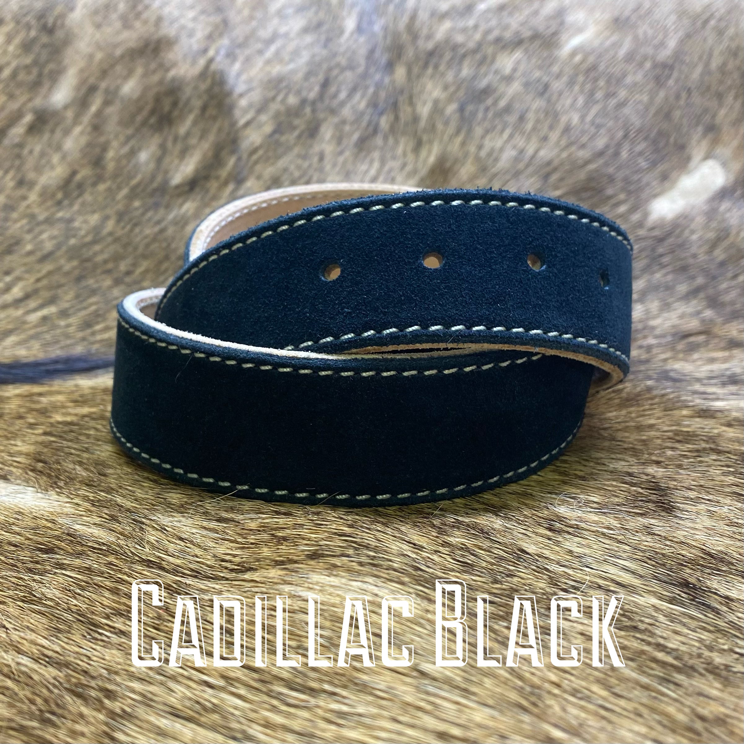 CADILLAC BLACK - SINGLE STITCH BELT – Remuda Leather Co.