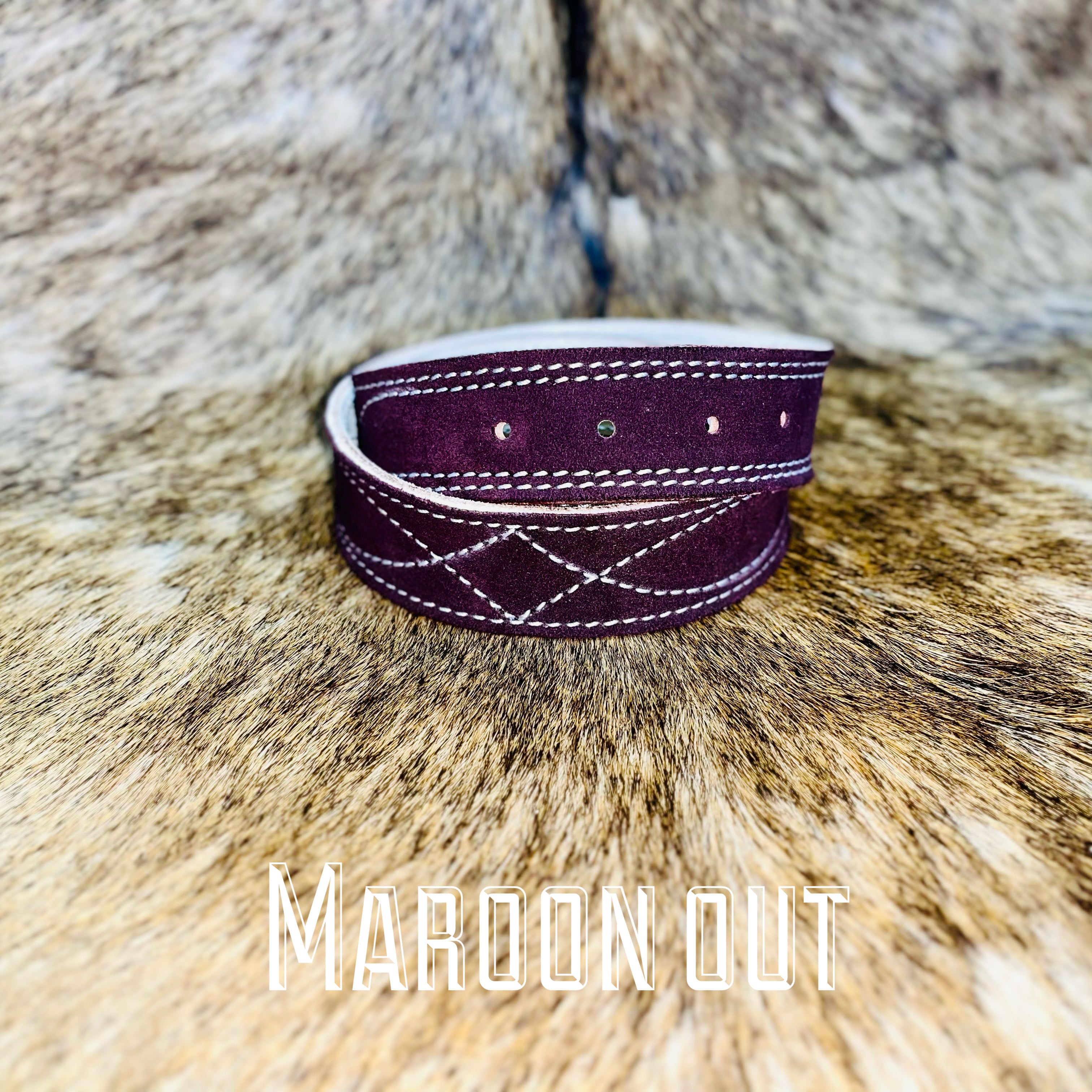 MAROON OUT - GUNSLINGER STITCH BELT – Remuda Leather Co.