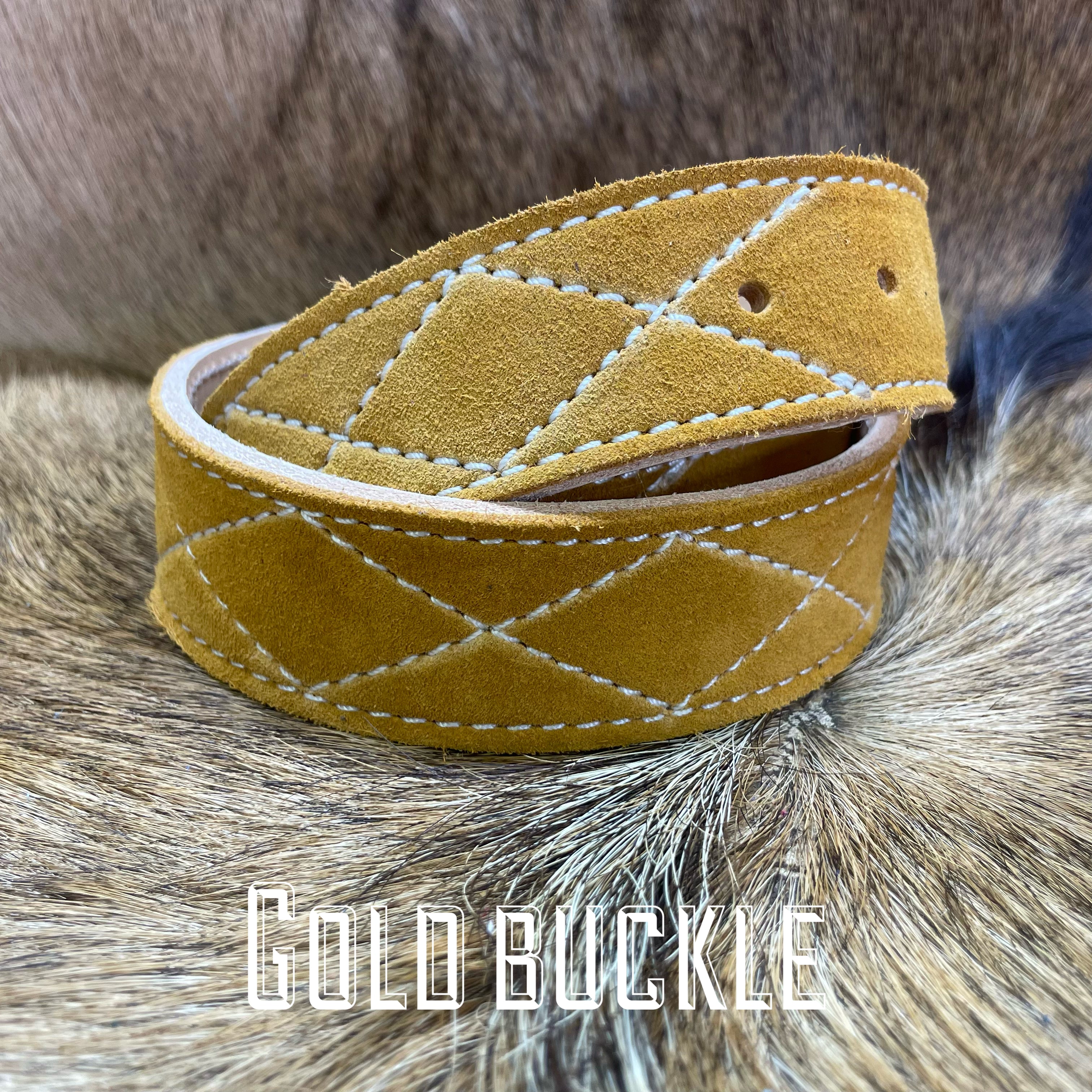 GOLD BUCKLE - DIAMOND STITCH – Remuda Leather Co.