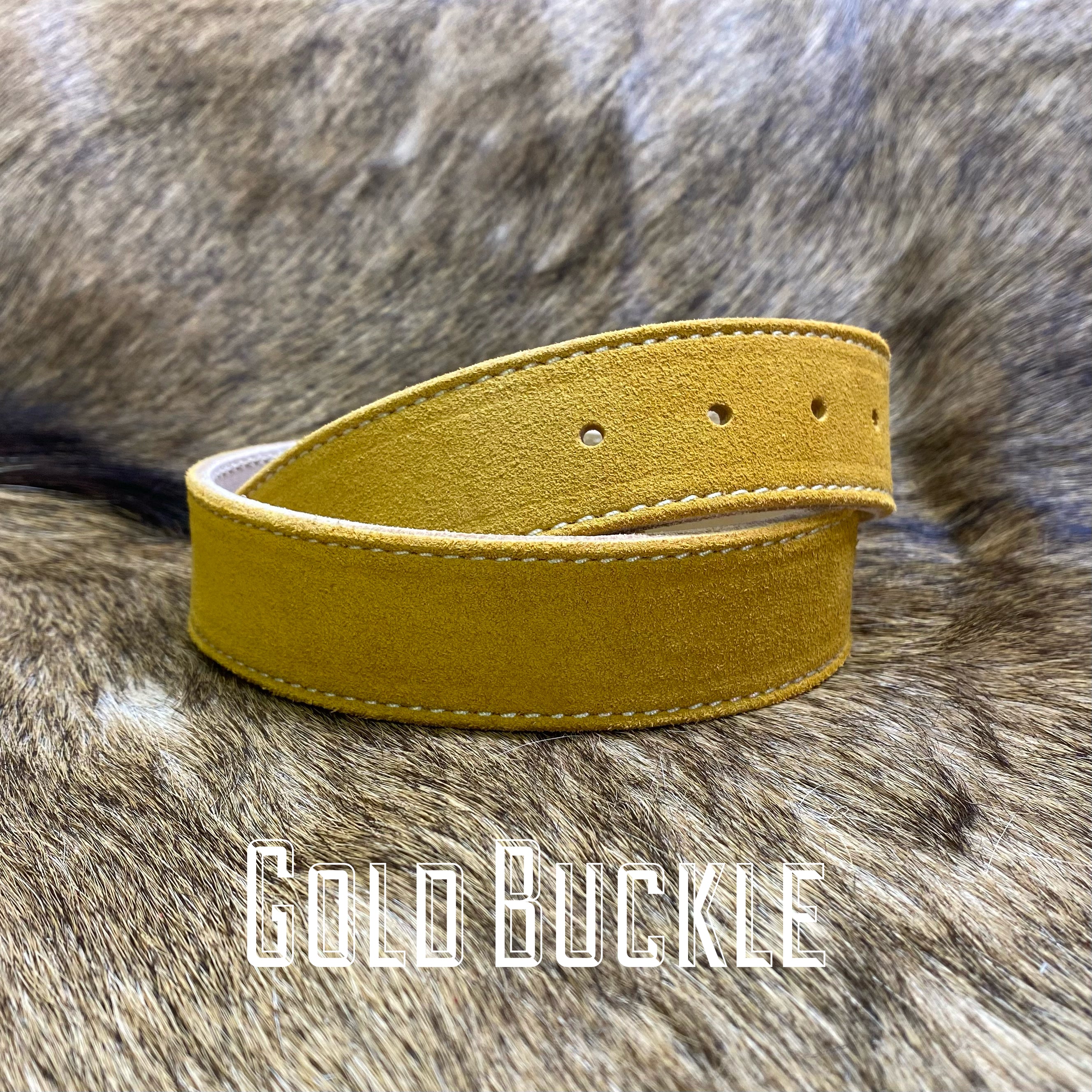 GOLD BUCKLE - SINGLE STITCH BELT – Remuda Leather Co.